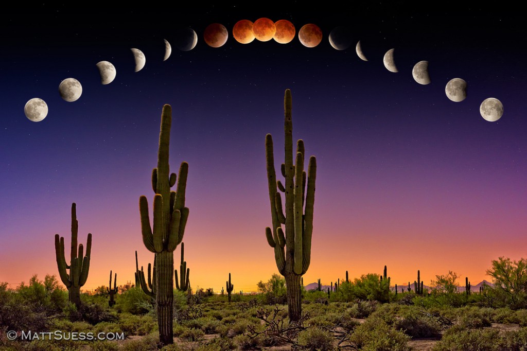 Lunar Eclipse Blood Moon over Phoenix - Matt Suess Photography